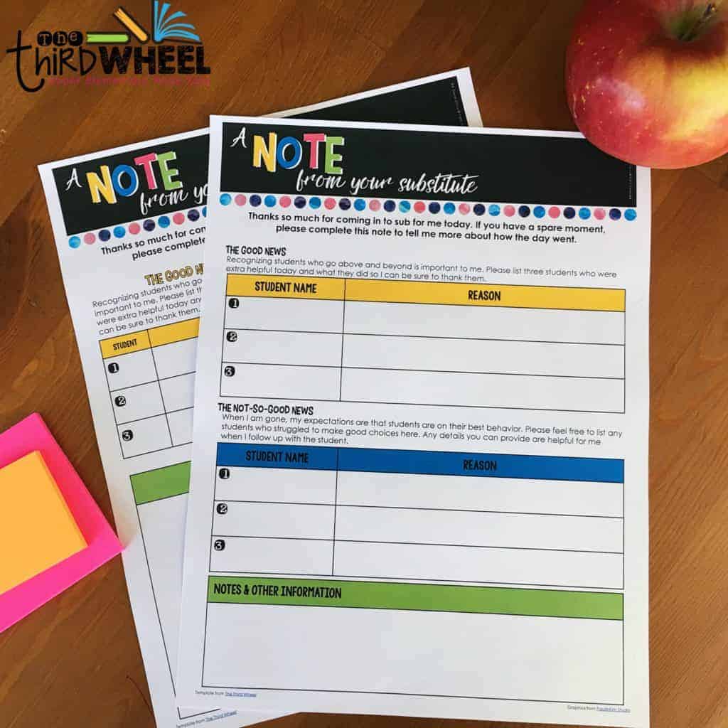 Planning for a Substitute Teacher To Create a Better Sub Experience