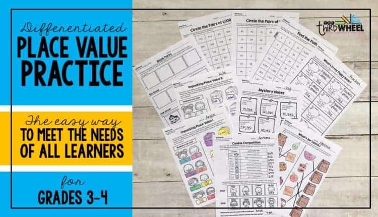 Place Value Worksheets: Differentiated options to support math success