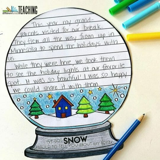 Winter Break Writing Craft for January Bulletin Boards - My Winter ...