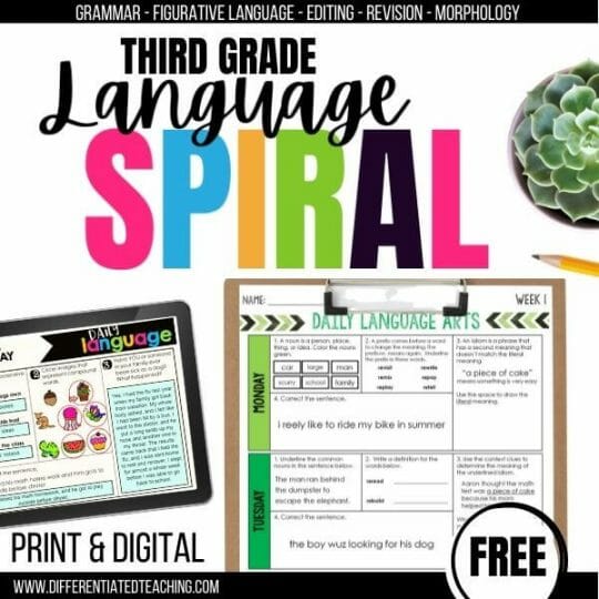 Language Spiral Sample Vault - Differentiated Teaching