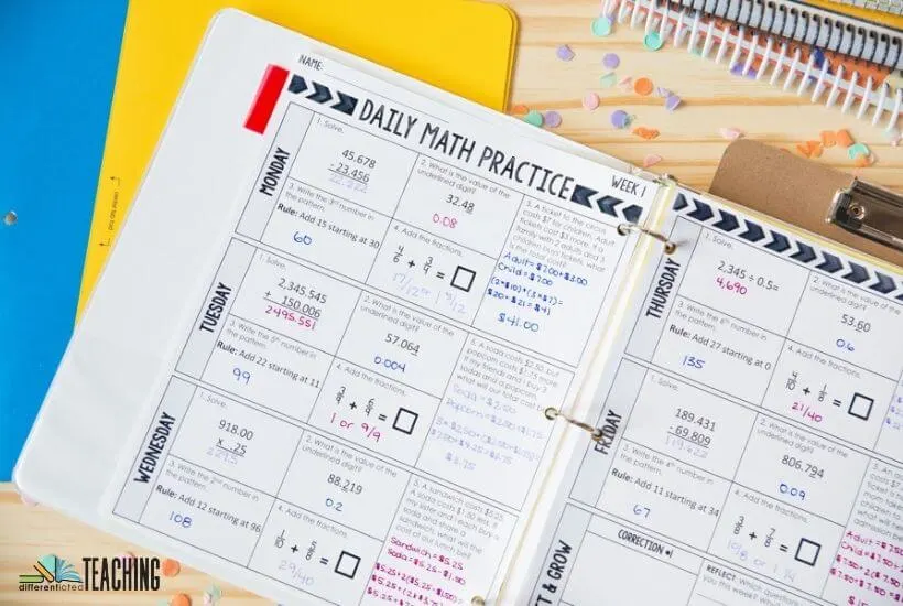 7th Grade Math Spiral Review (Free Download)