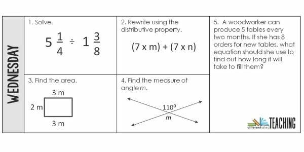 7th Grade Math Spiral Review (Free Download)