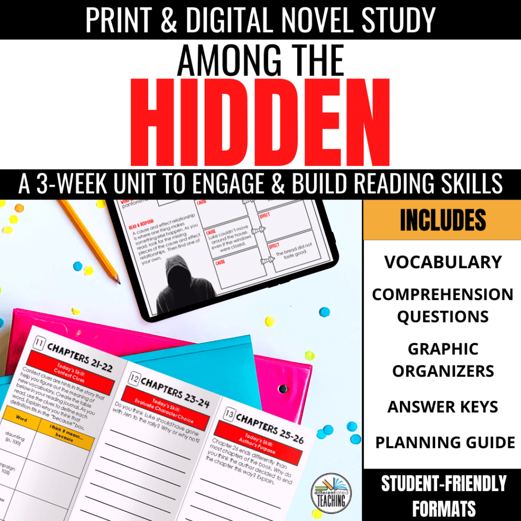 Among the Hidden Novel Study Guide: Lesson Plans, Resources ...